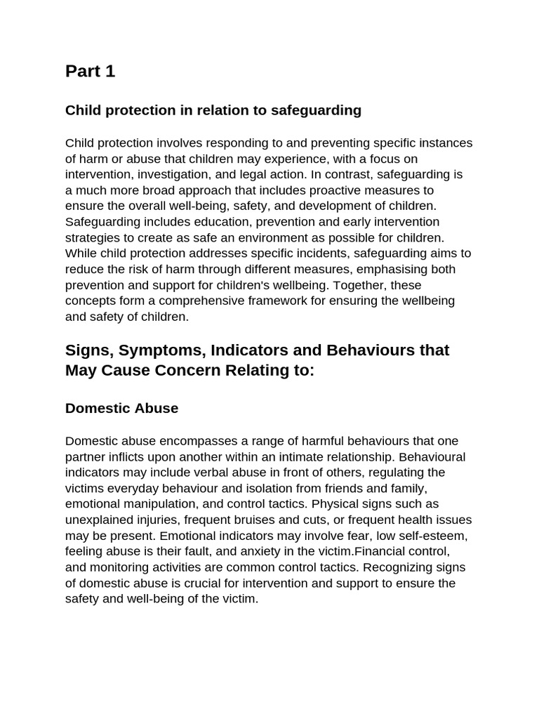 Task 9 Safeguarding Context | PDF | Child Abuse | Child Neglect