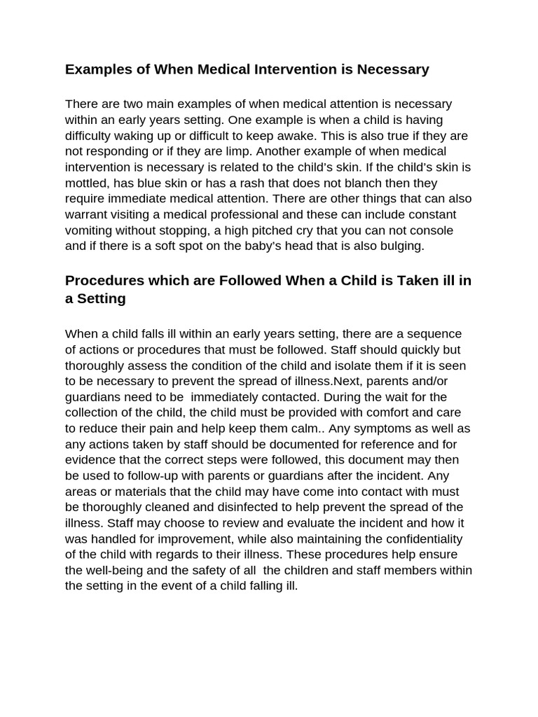 Task 12 Supporting Unwell Children Resub | PDF