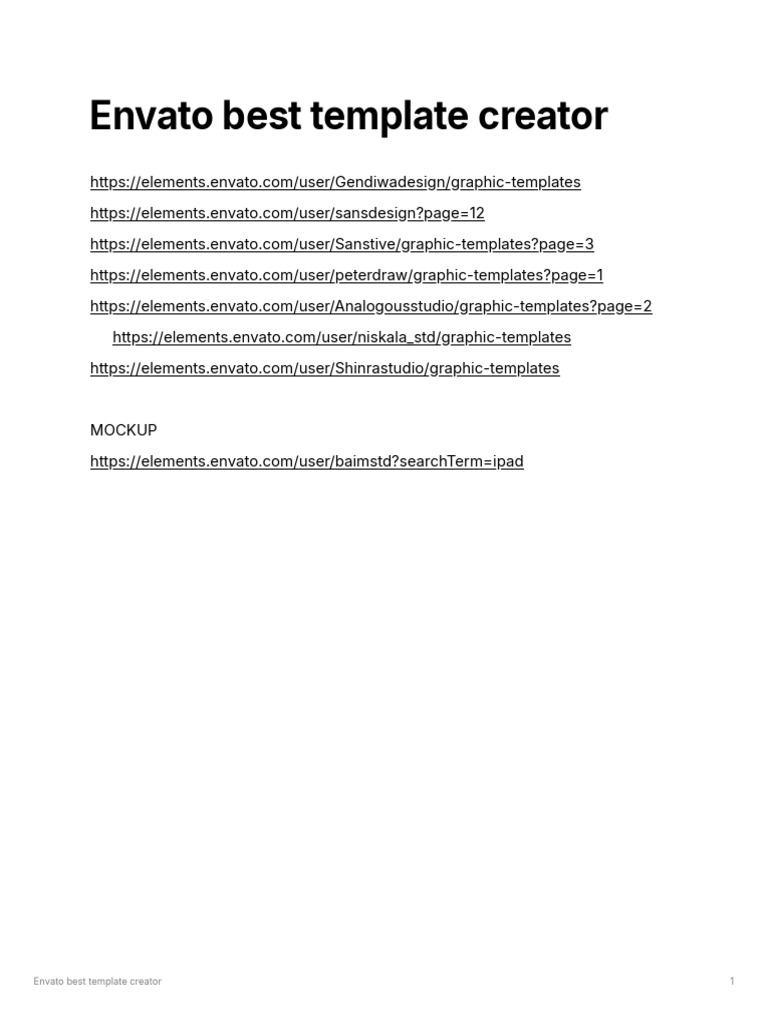Envato Best Template Creator | PDF