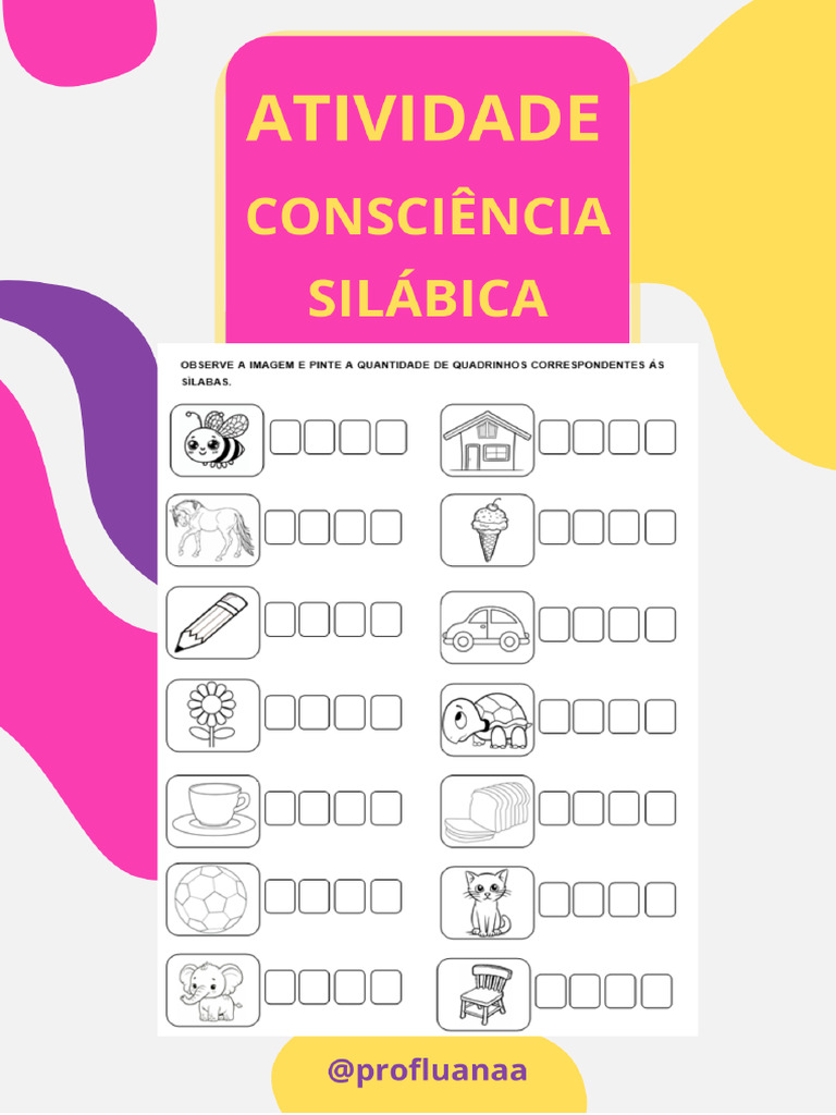 Atividade de Consciência Silábica | PDF