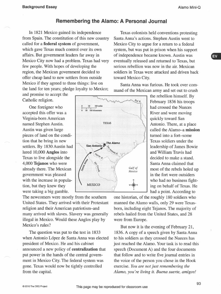 Texas Settlers and Santa Anna's Rise | PDF | Mexican Texas | Battle Of ...