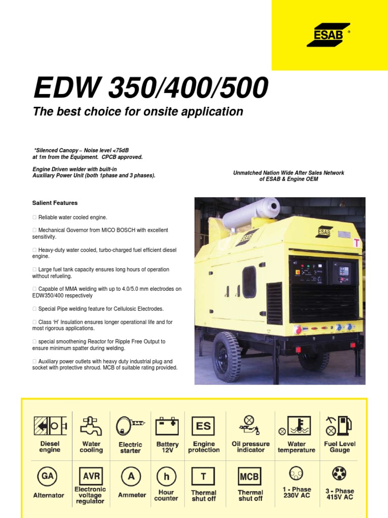 Esab Edw 510D-3 | PDF | Engines | Diesel Engine