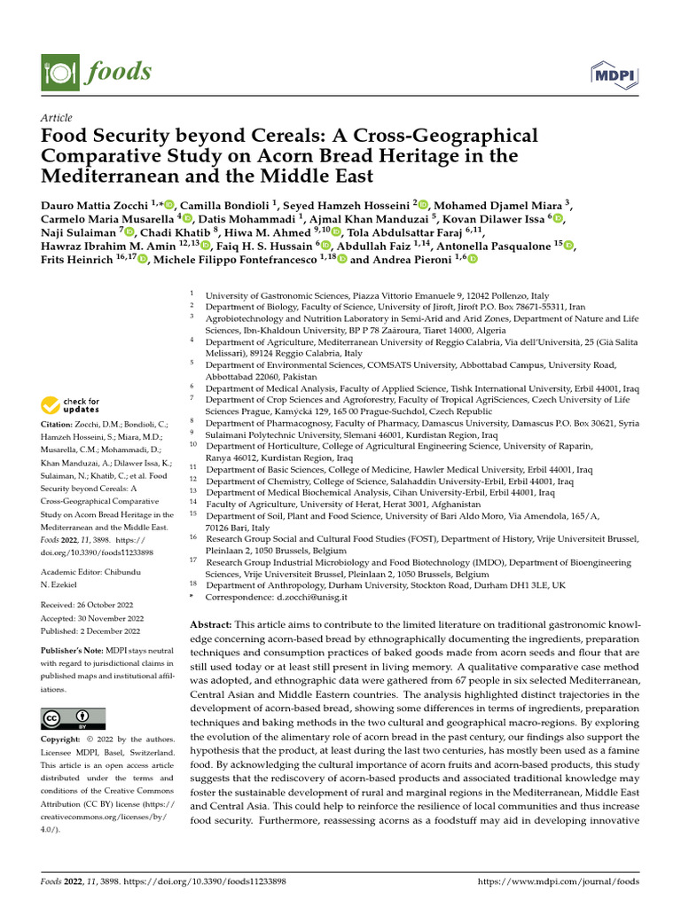 Food Security Beyond Cereals A Cross Geo | PDF | Acorn | Breads