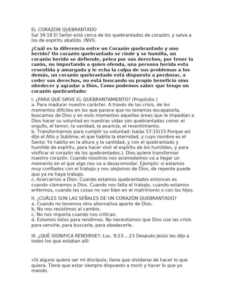El Corazon Quebrantado | PDF