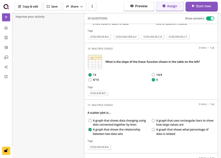 FA Unit 2 - Assessment Quizizz | PDF | Multivariate Statistics | Applied Mathematics