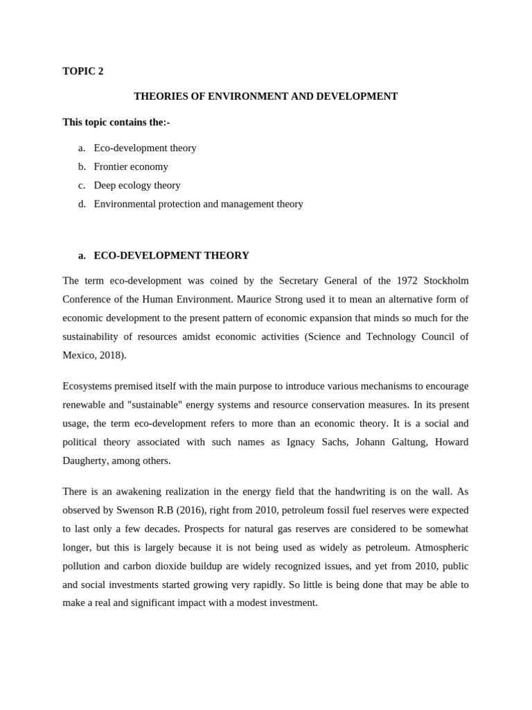 TOPIC TWO ENVT | PDF | Environmental Protection | Renewable Resources