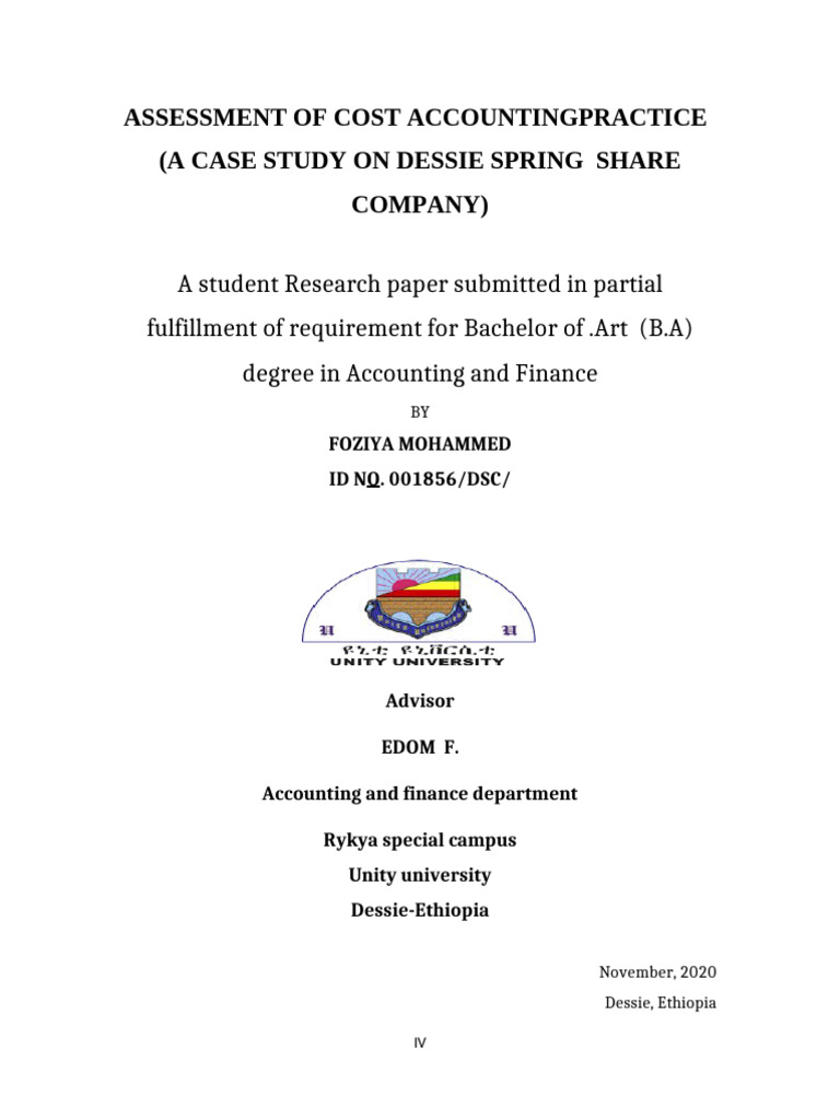 Copy ASSESSMENT OF COST ACCOUNTING PRACTICE | PDF | Cost Of Goods Sold ...
