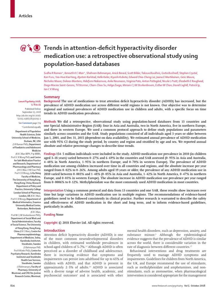 Trends in Attention Deficit Hyperactivity Disorder | PDF | Attention ...