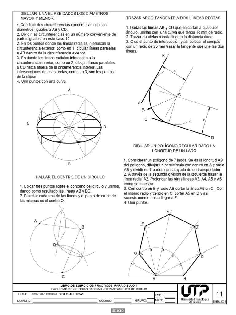 Libro de Ejercicios Practicos para DIBUJO I (1) - 19 | PDF | Elipse | Geometria clasica