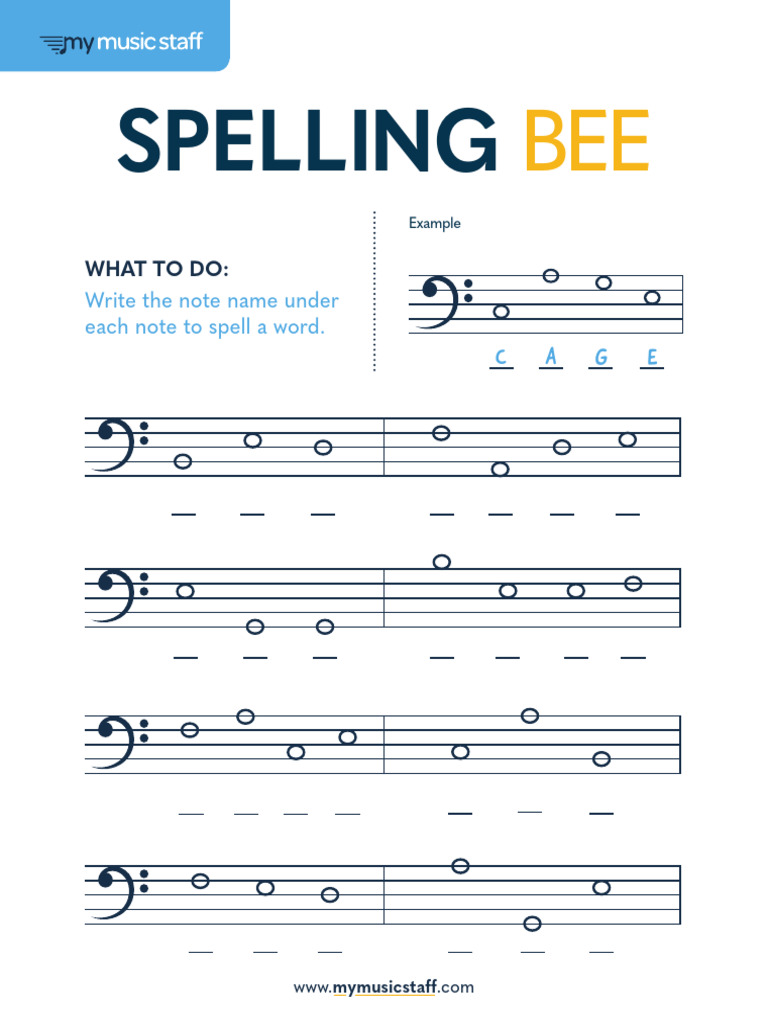 Spelling Bee Bass Clef | PDF