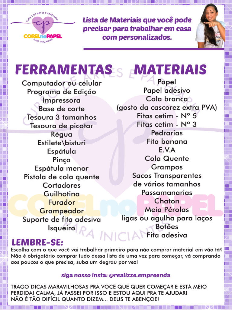 Lista de Materiais para Comecar Com Papelaria | PDF