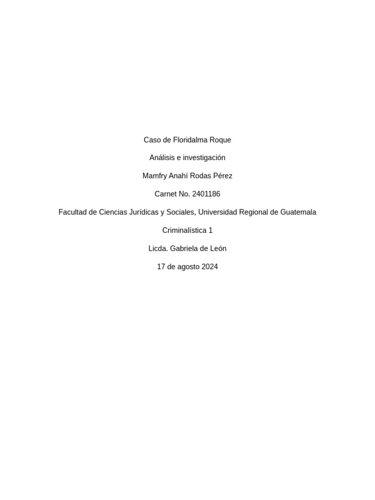 Caso de desaparición de Floridalma Roque | PDF | Secuestro | Homicidio