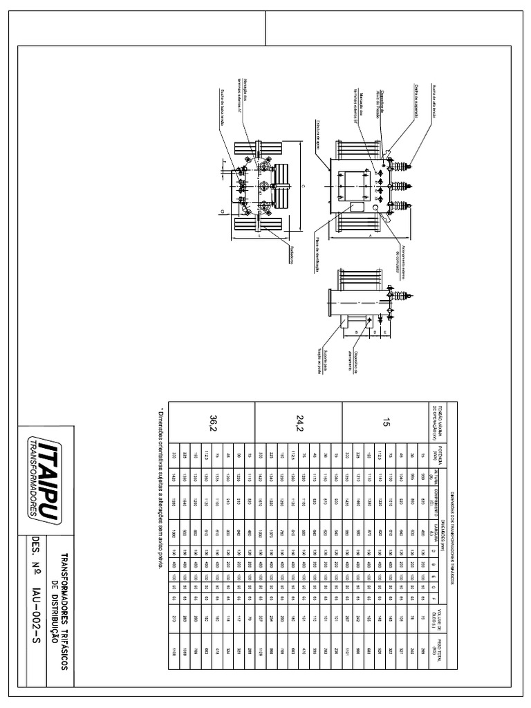 ITAIPU TRAFOS DIMENSOES | PDF