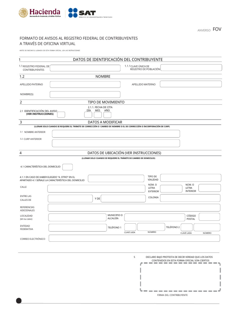 Documentos para Formato FOV SAT | PDF
