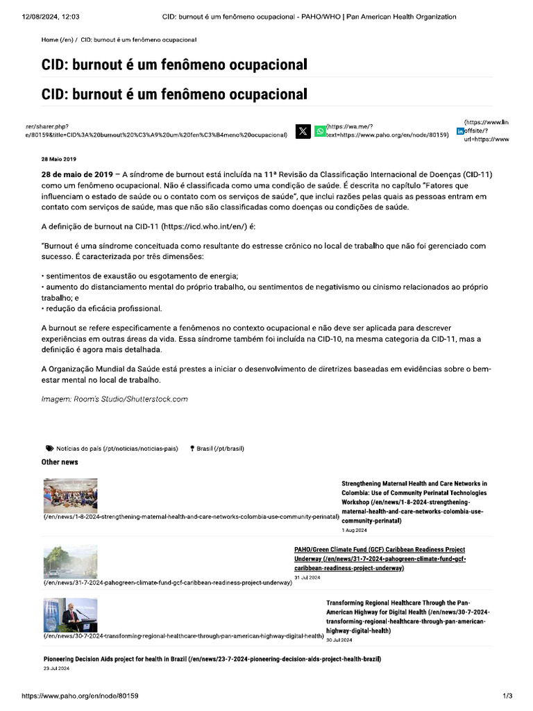 PAHO - Burnout | PDF