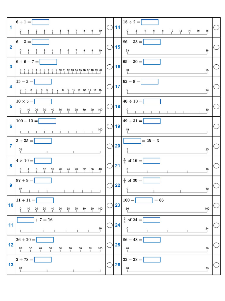 SATS - Key Stage 1 Arithmetic - Compact Version | PDF