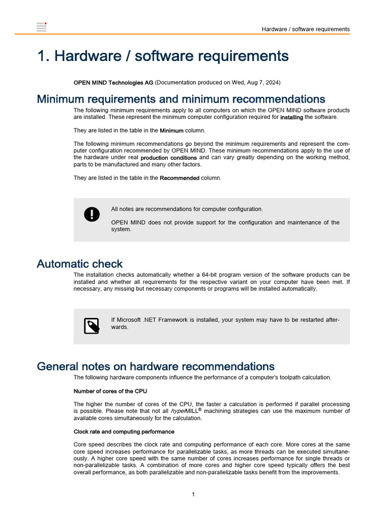 Open Mind Hardware Software Requirements en | PDF | Multi Core Processor | Central Processing Unit