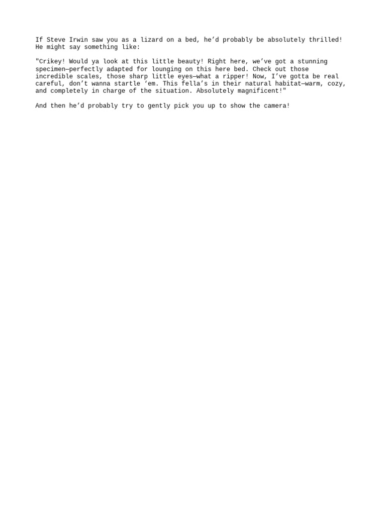 Steve Irwin's Lizard Encounter Delight | PDF