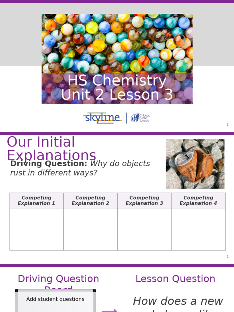 Science.hsc.U2.L3_ Lesson Slide Deck | PDF | Chemical Substances | Chemical Reactions