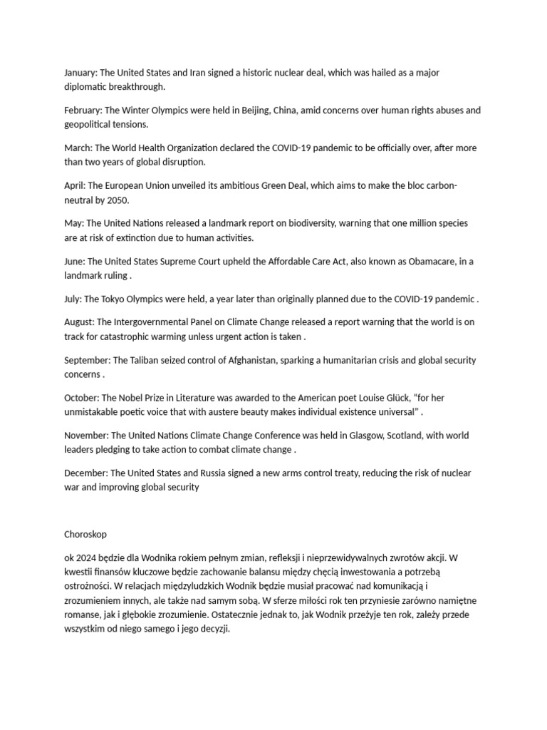 commentary on events | PDF | Climate Change | Global Politics