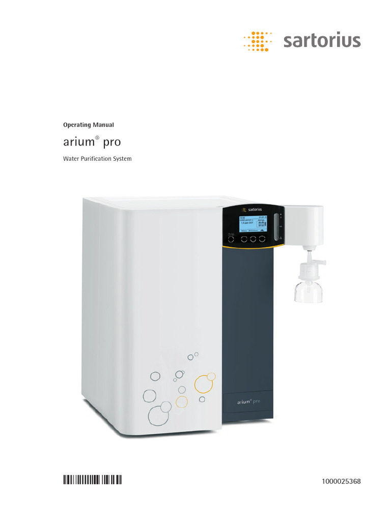 Usermanual en Manual Arium Pro SLG6101 e | PDF | Purified Water ...
