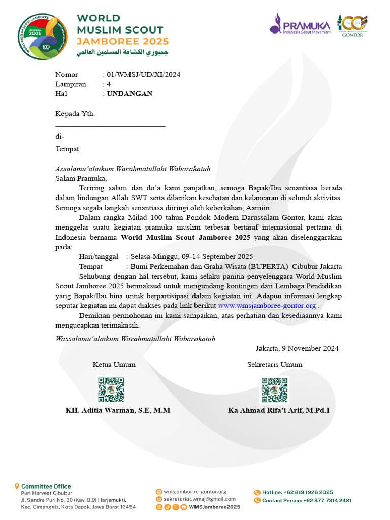 Undangan WMSJ 2025 di Gontor | PDF