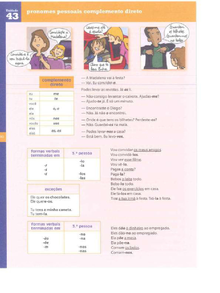 Pronomes de Complemento Direto e Complemento Indireto | PDF