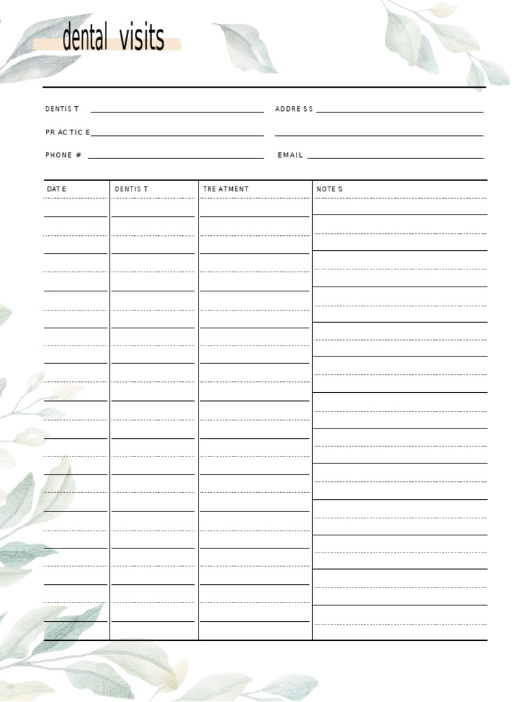 Dental-Visits-World-of-Printables-k5pptw | PDF