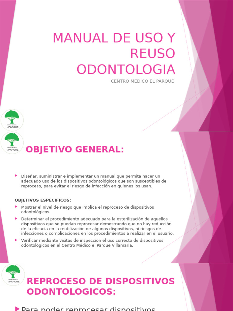 Manual de Uso y Reuso Odontologia | PDF | Dispositivo médico | Esterilización (Microbiología)