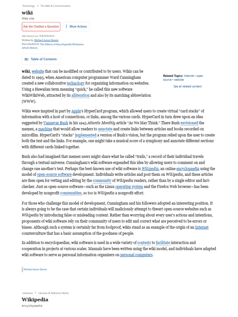 Wiki _ Definition & Facts _ Britannica | PDF | Wikipedia