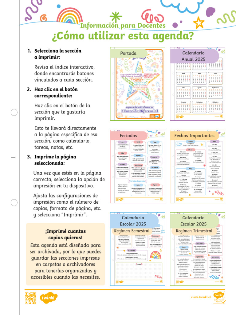 Agenda Educadora Diferencial 2025 | PDF | Desorden hiperactivo y ...