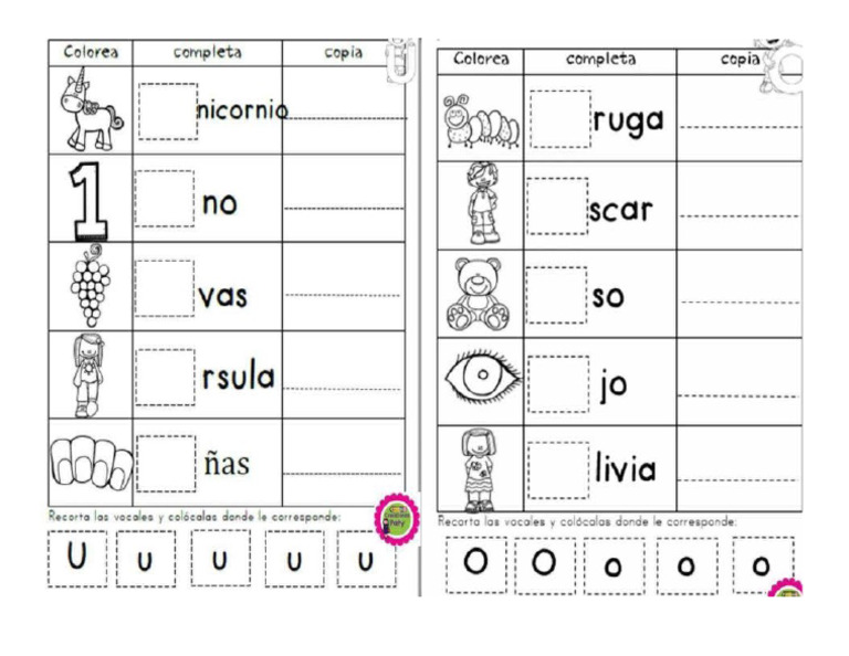 Vocales o y U | PDF