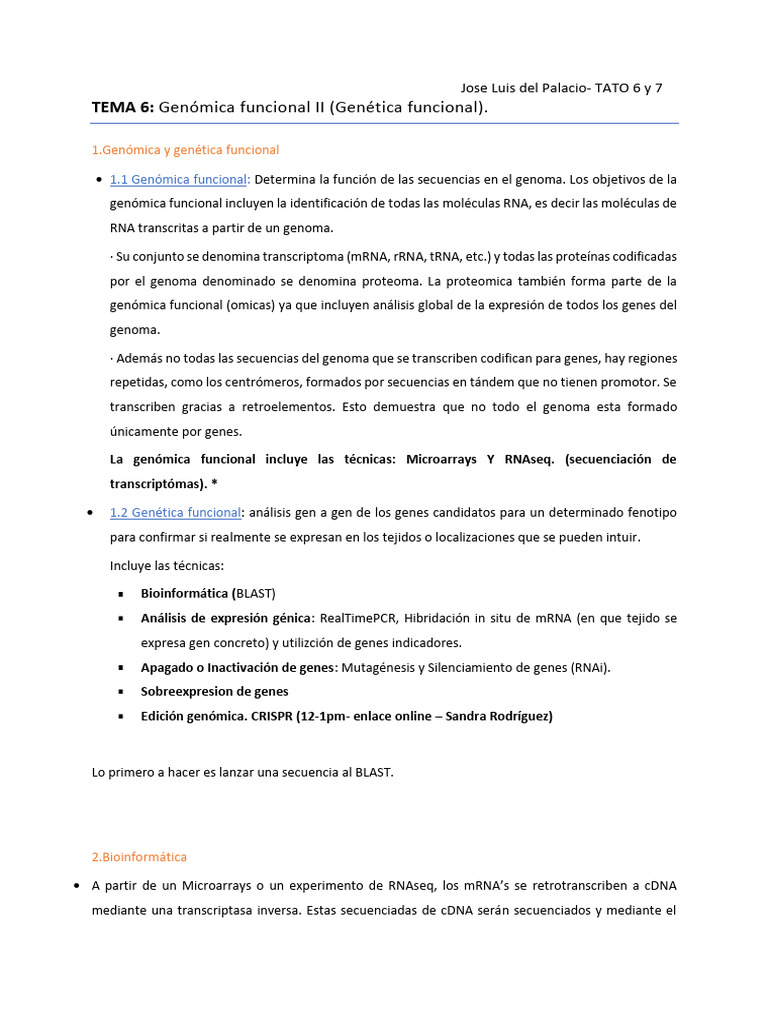 Tema 6 y 7-TO | PDF | Epigenética | Cromatina