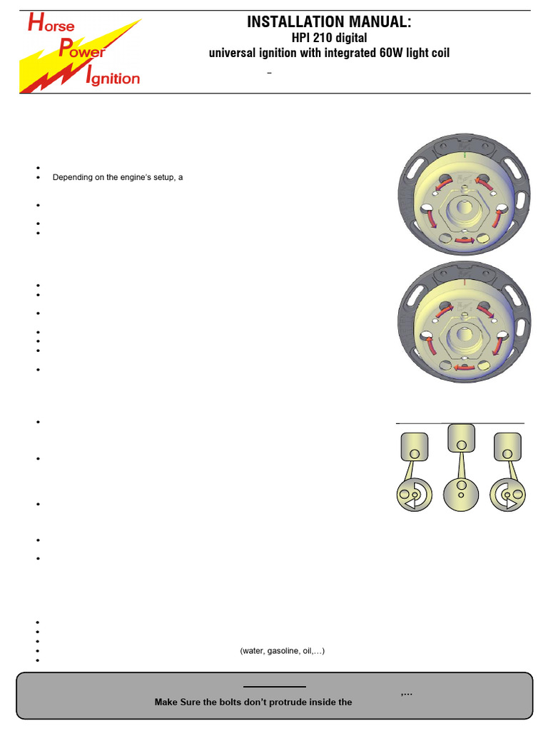 HPI 210 Ignition Installation Guide | PDF | Electrical Connector | Engines