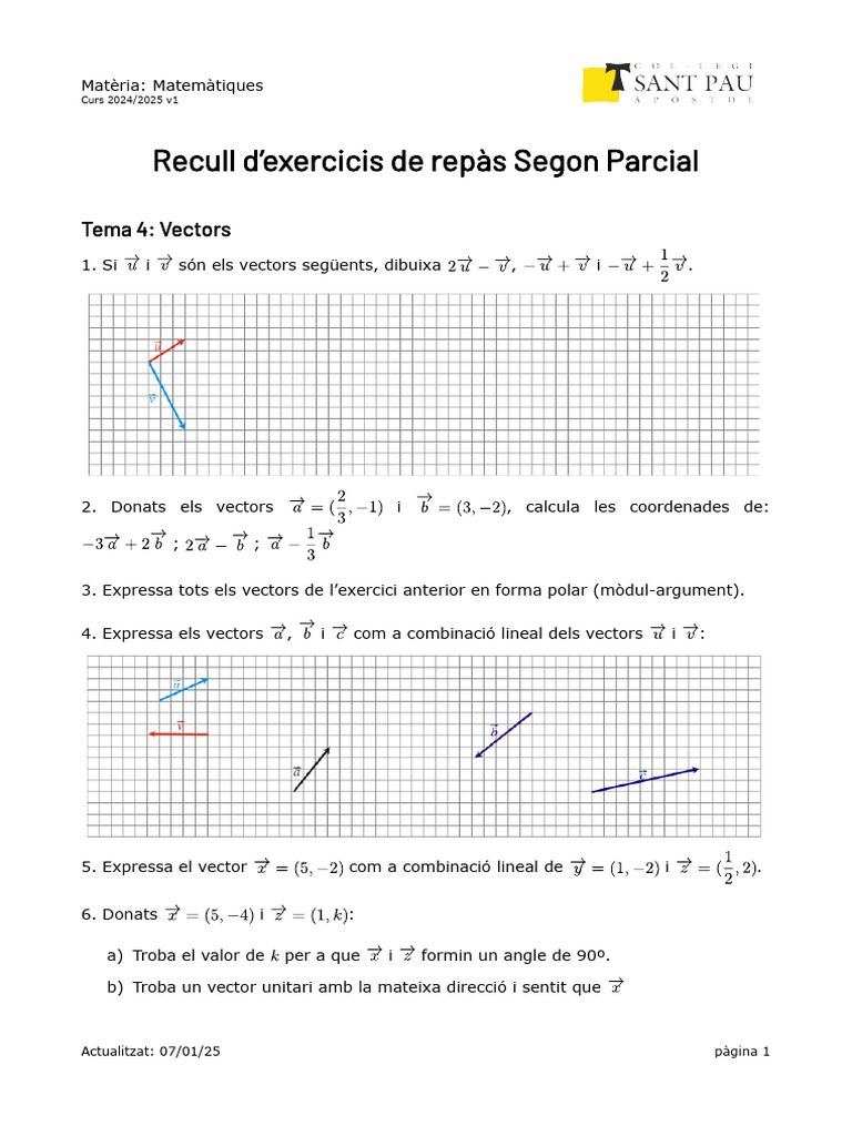 Recull Dexercicis de Repàs Segon Parcial | PDF