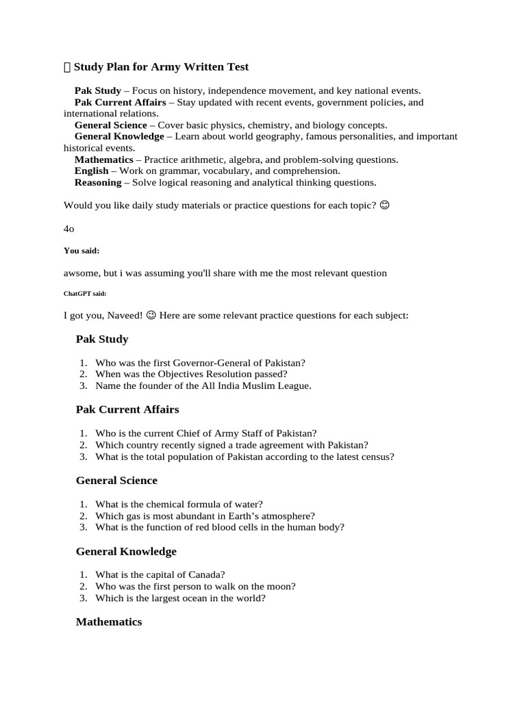 ? Study Plan For Army Written Test | PDF | Airport Security | Airport