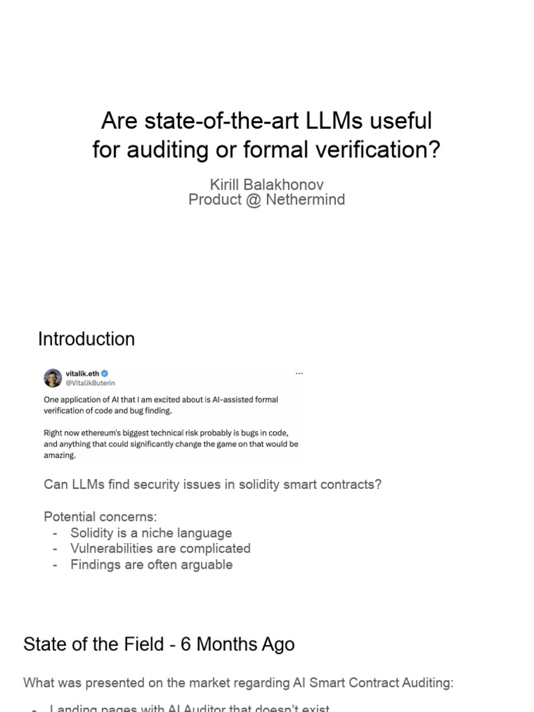 LLMs For Smart-Contracts Auditing by Kirill Balakhonov | PDF | Computing | Artificial Intelligence