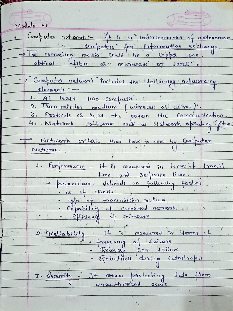 Computer Network Module 1 | PDF