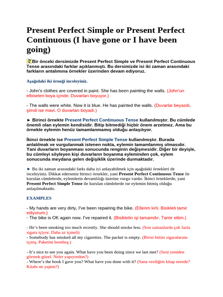 14-Present Perfect Simple or Present Perfect Continuous (I Have Gone or ...