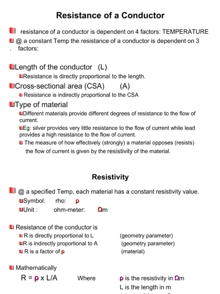 Notes 3 | PDF | Electrical Resistivity And Conductivity | Electric Motor
