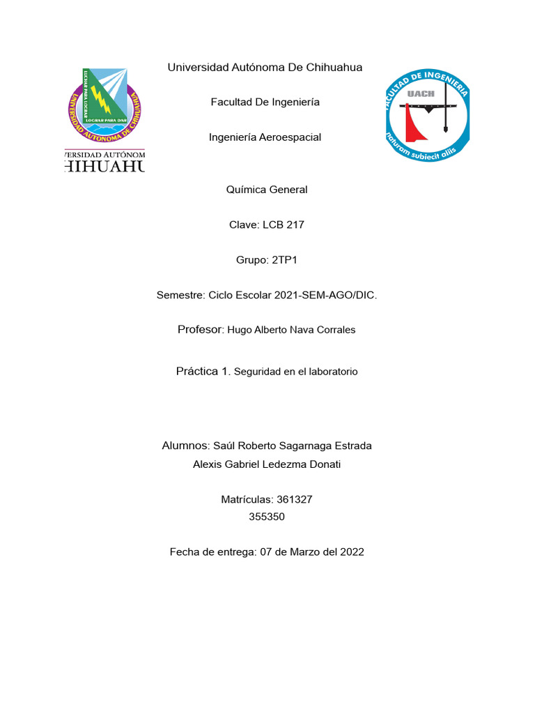 Práctica 1. Seguridad en El Laboratorio | PDF | Laboratorios