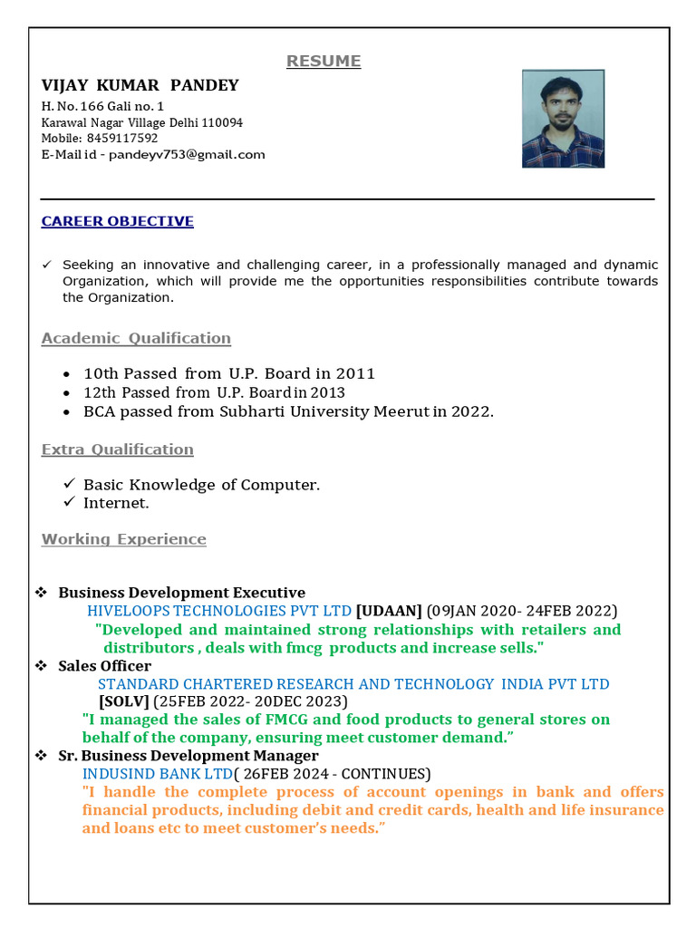 Vijay Pandey Resume 2025 | PDF