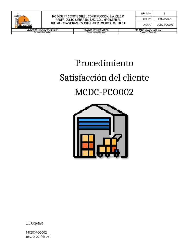 MCDC-PCO002 | PDF | Sistema de manejo de calidad | Metodología de encuesta