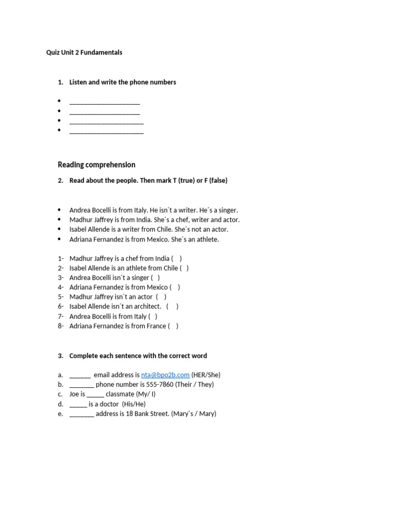Quiz Fundamentals U2 | PDF
