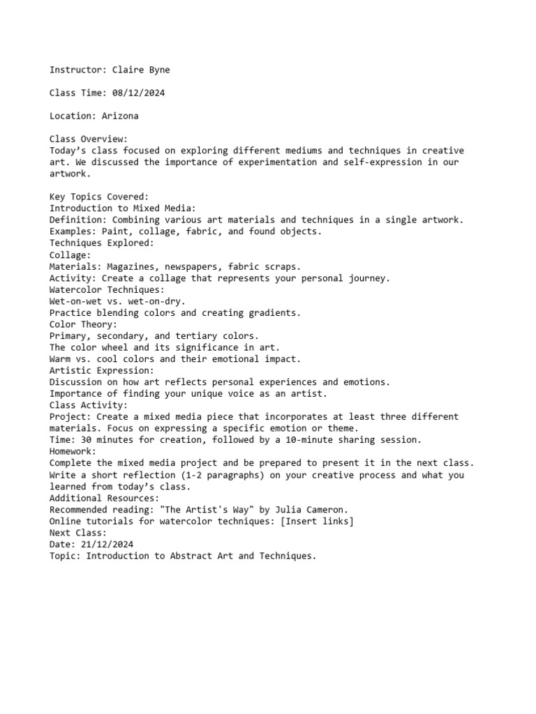 Class Notes | PDF