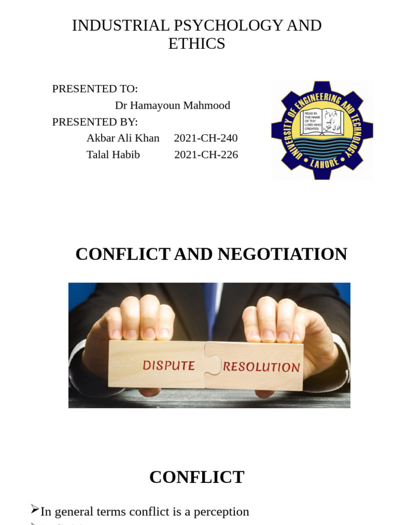 Conflicts and Negotiation | PDF | Negotiation | Bargaining