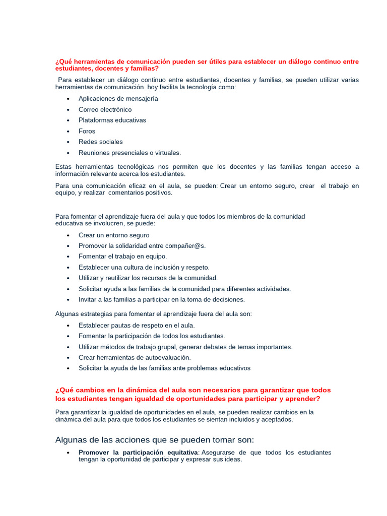 PREGUNTAS | PDF | Enseñando | Salón de clases