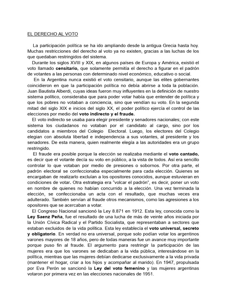 Voto Universal y Voto a los 16 Años | PDF | Votación | Elecciones
