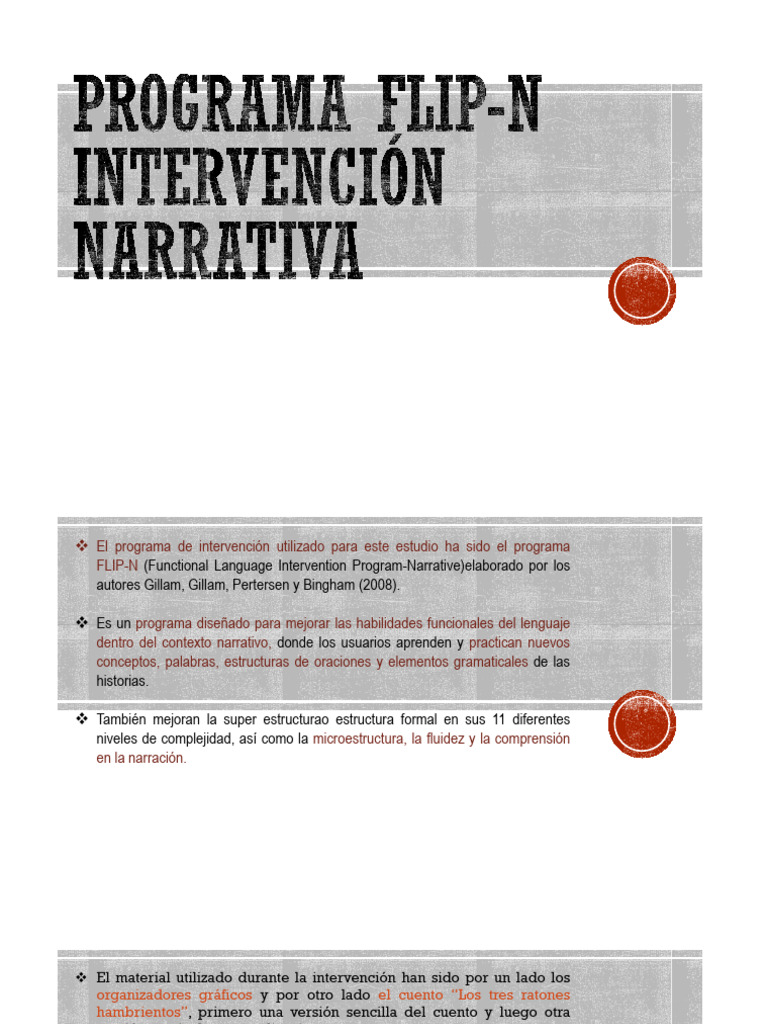 Intervenciã N en Narraciã N Programa Flip-N | PDF | Narración