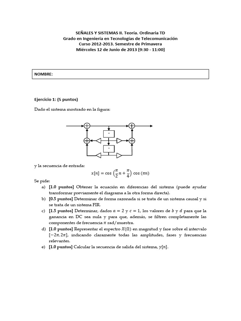 E2013_Junio_Ordinaria_TD (2) | PDF | Frecuencia | Densidad espectral